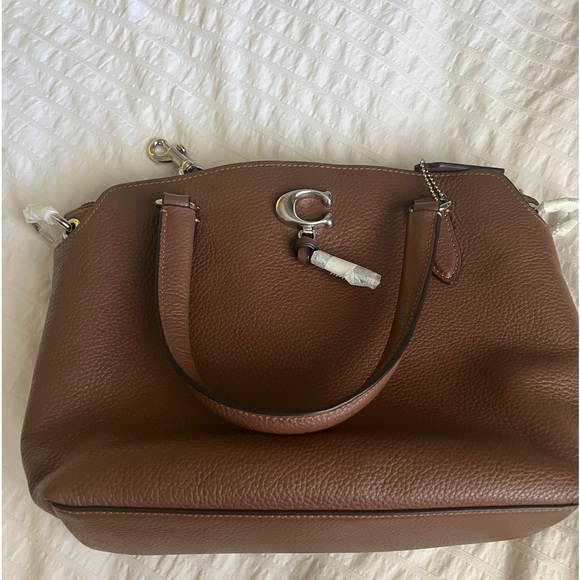 Coach | Bags | Coach Remi Satchel Brown Leather Pebble Bag | Poshmark